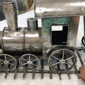 Holiday | Christmas Decor 36 Silver Metal Huge Train | Poshmark